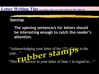 Revising Letters | PPT