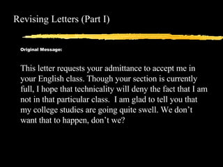 Revising Letters | PPT