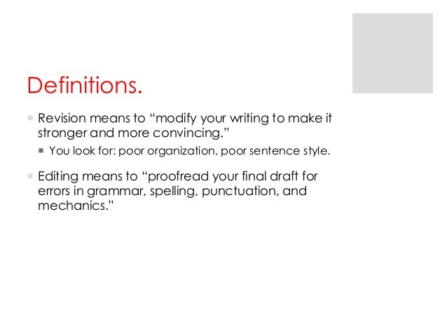 Revising and Editing