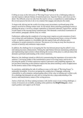 Revising Essays | PDF