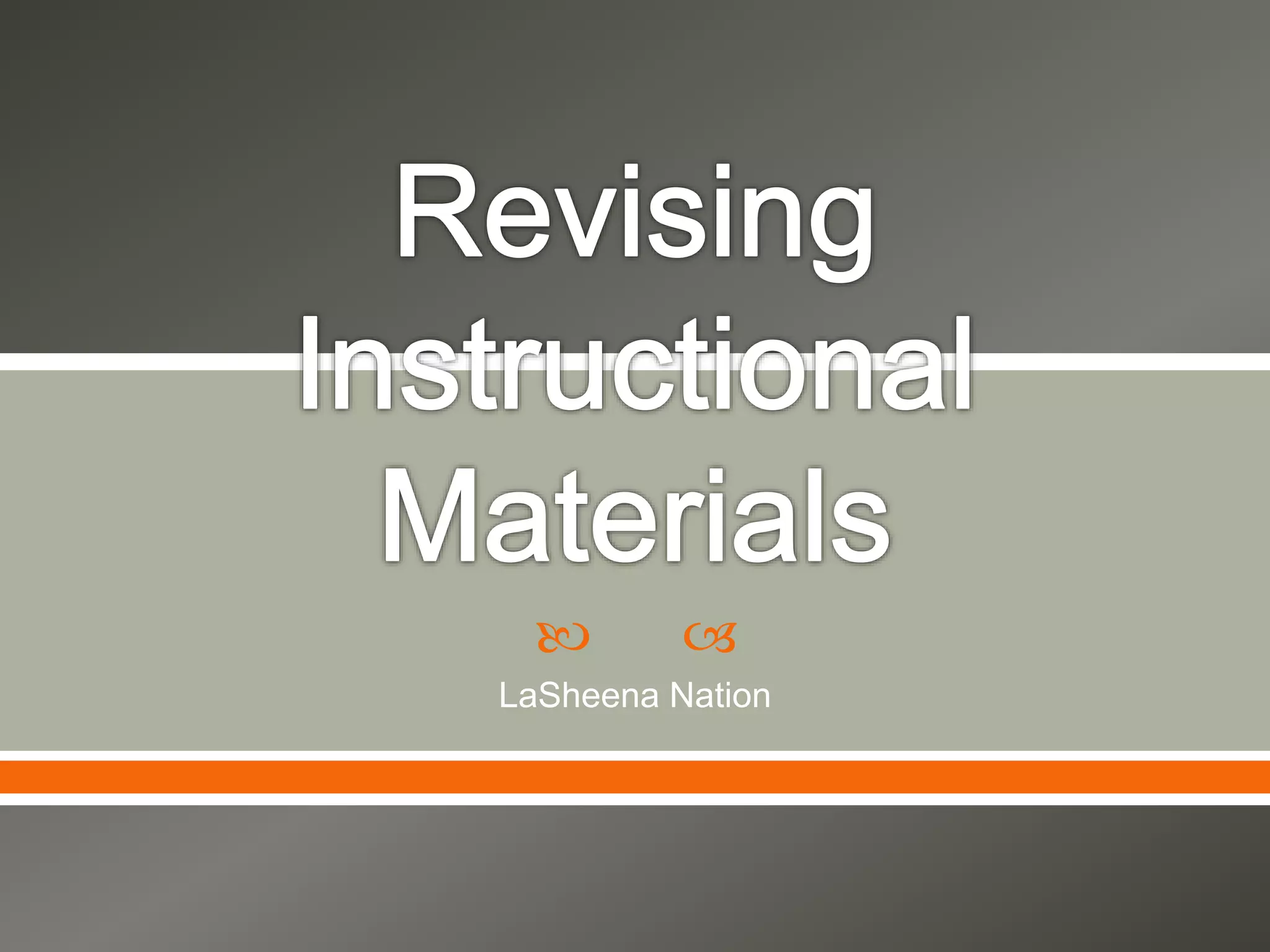 Revising instructional materials | PPTX