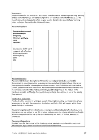 Revising Module Specifications: A Guidance Booklet | DOC