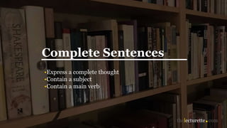 Revising sentence fragments | PPTX