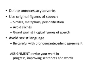 Revising sentences and words | PPT