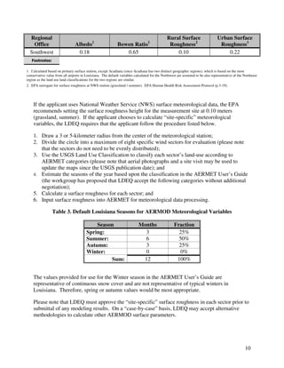 Revising State Air Quality Modeling Guidance for the Incorporation of ...