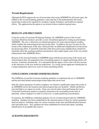 Revising State Air Quality Modeling Guidance for the Incorporation of ...