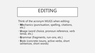 Revising vs editing | PPTX