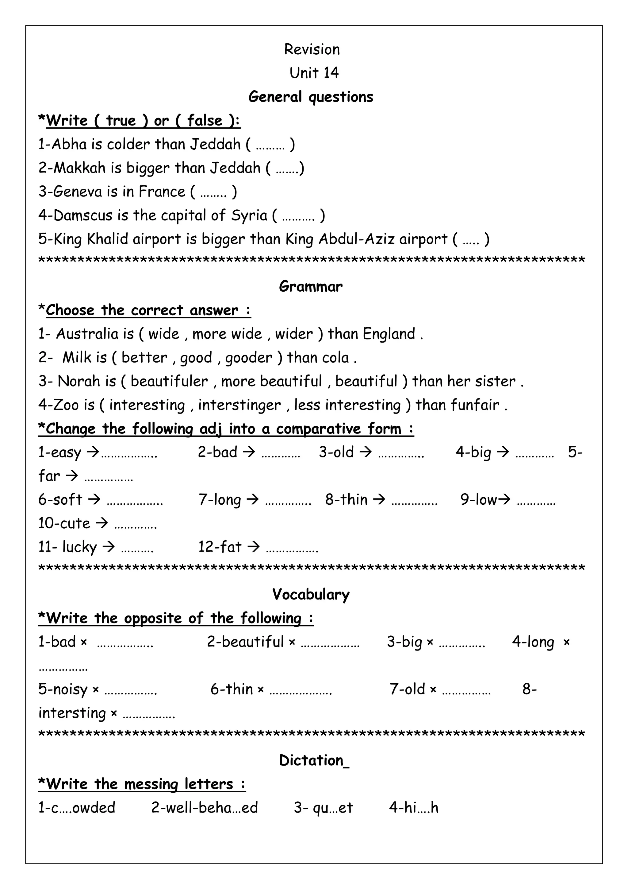 Revision unit 13 | PDF