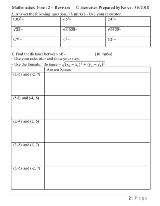 Mathematics-Form 3-Revision © By Kelvin | DOCX