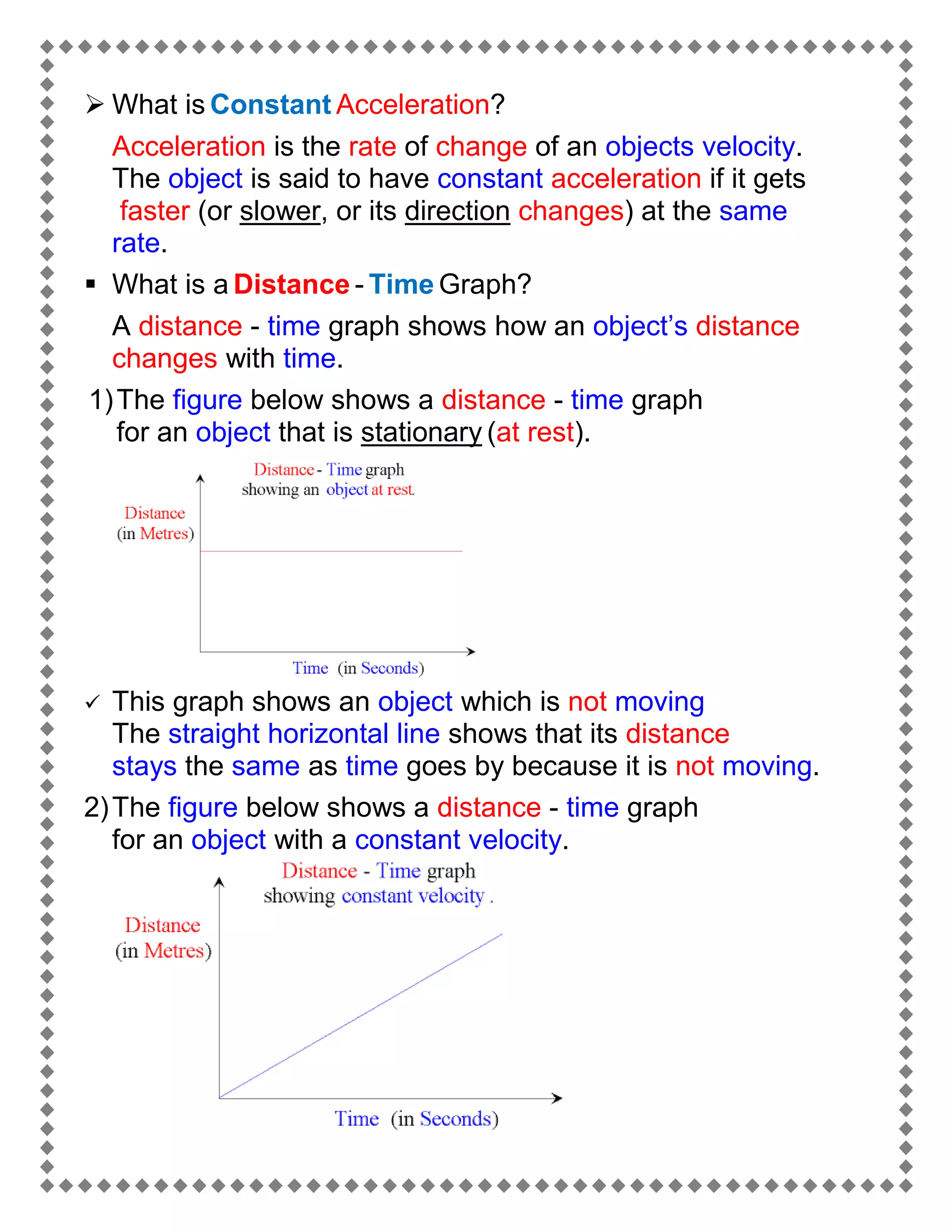 Revision: Describing Motion | PDF