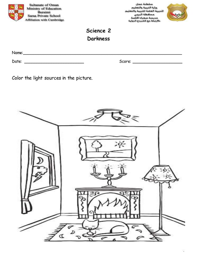 Light sources worksheet 3 | DOCX
