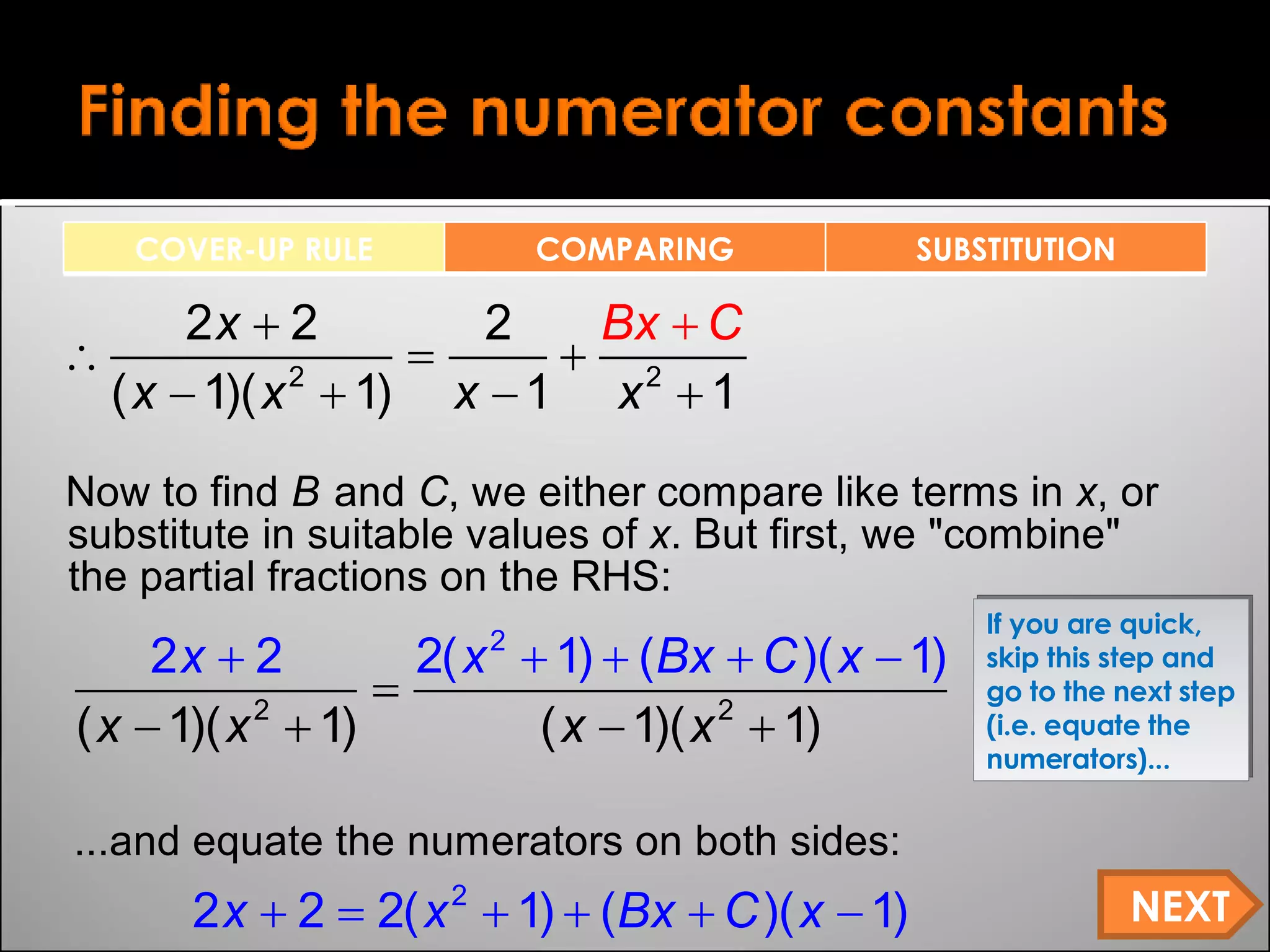Revision Partial Fractions | PPT