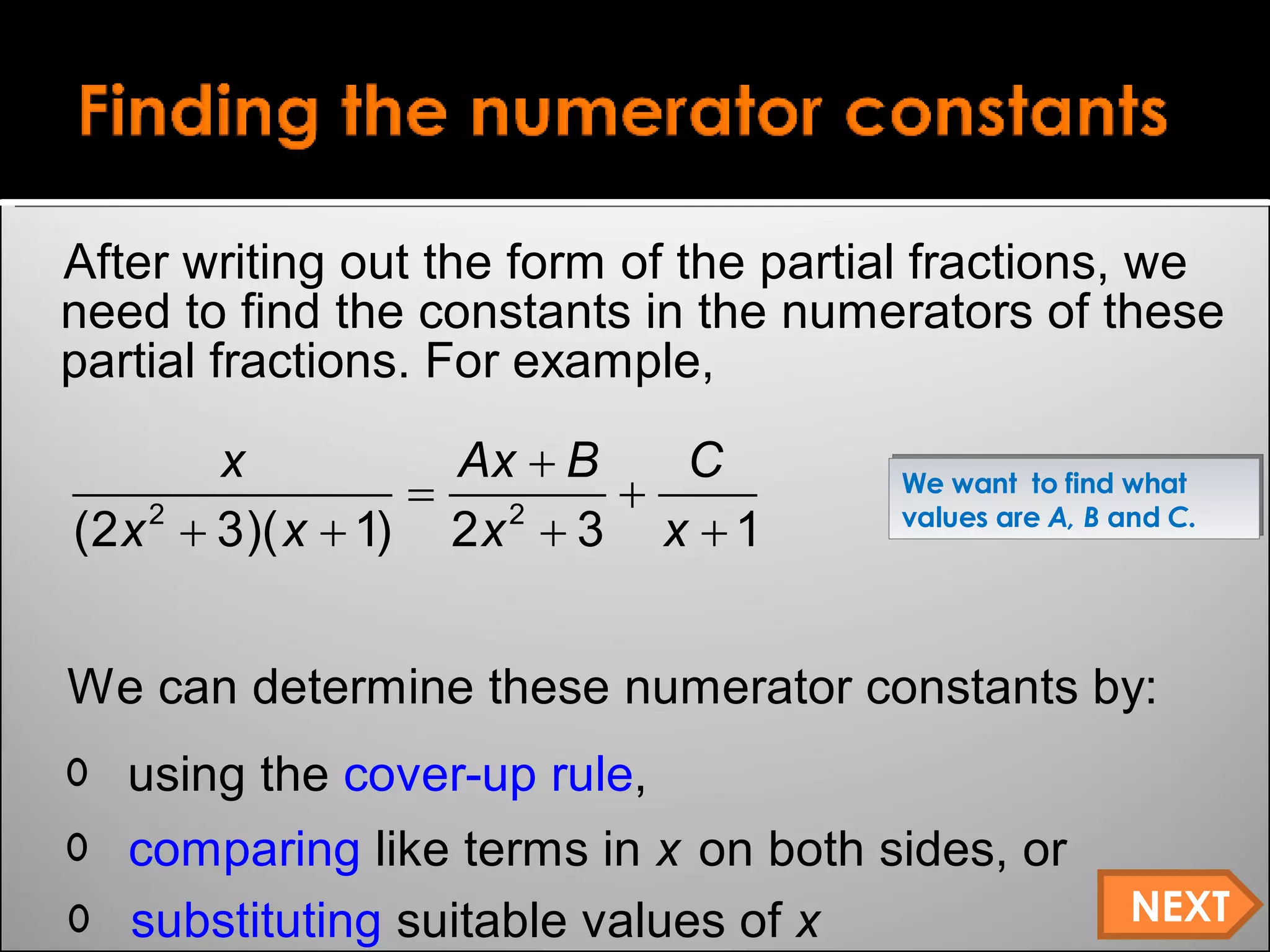 Revision Partial Fractions | PPT