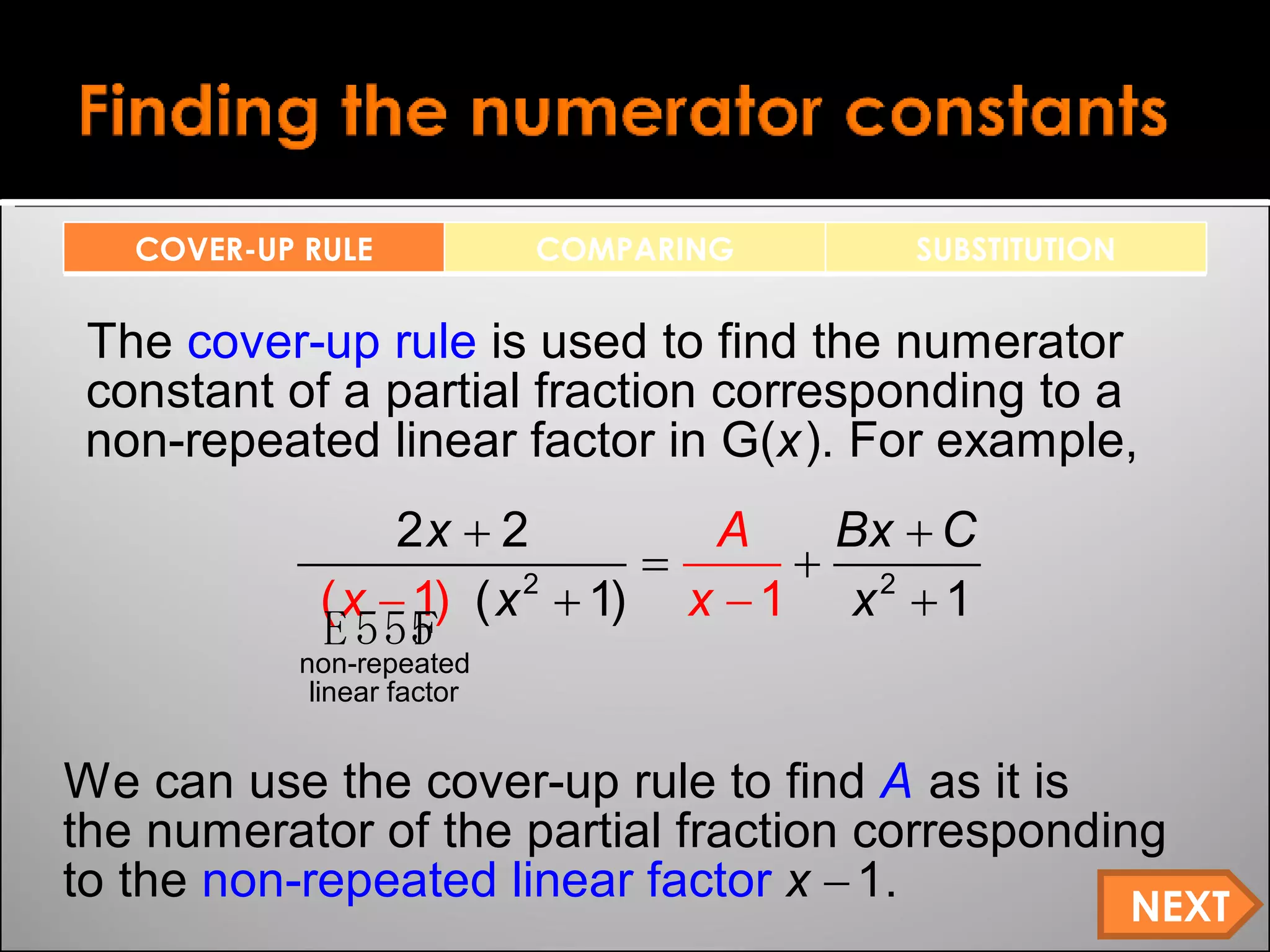 Revision Partial Fractions | PPT