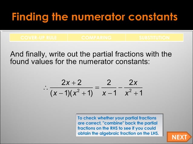Revision Partial Fractions | PPT