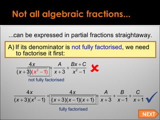 Revision Partial Fractions | PPT