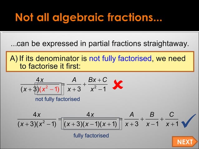 Revision Partial Fractions | PPT