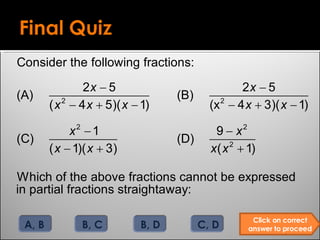 Revision Partial Fractions | PPT