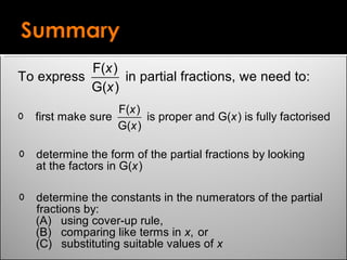 Revision Partial Fractions | PPT