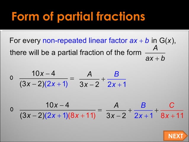 Revision Partial Fractions | PPT