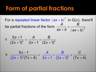 Revision Partial Fractions | PPT