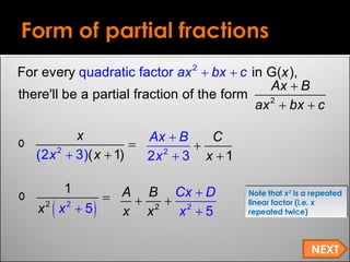 Revision Partial Fractions | PPT