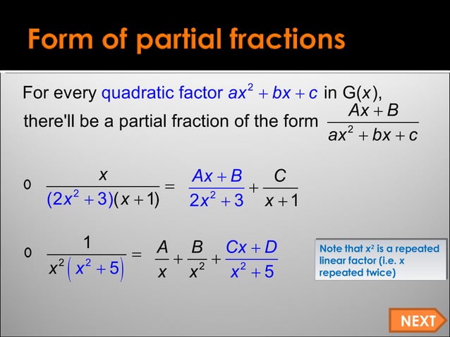 Revision Partial Fractions | PPT