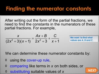 Revision Partial Fractions | PPT