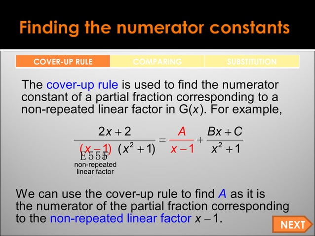Revision Partial Fractions | PPT