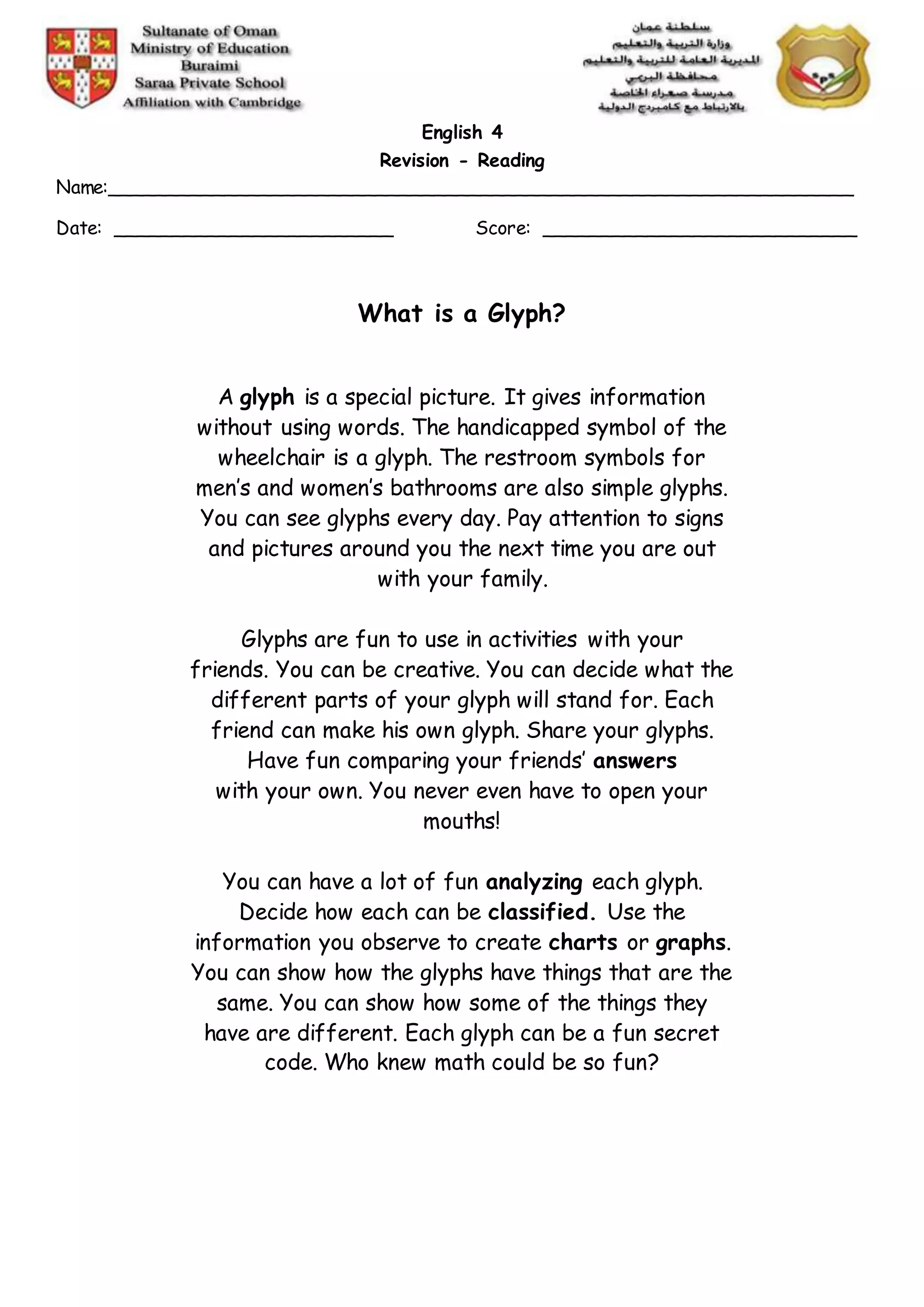 Reading: What is a Glyph? | DOCX