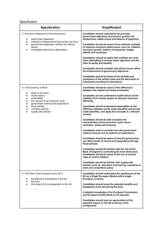 AQA GCSE Economics Revision unit - 12 | PDF