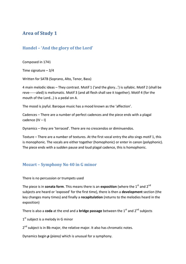 Revision Area of Study 1 | PDF