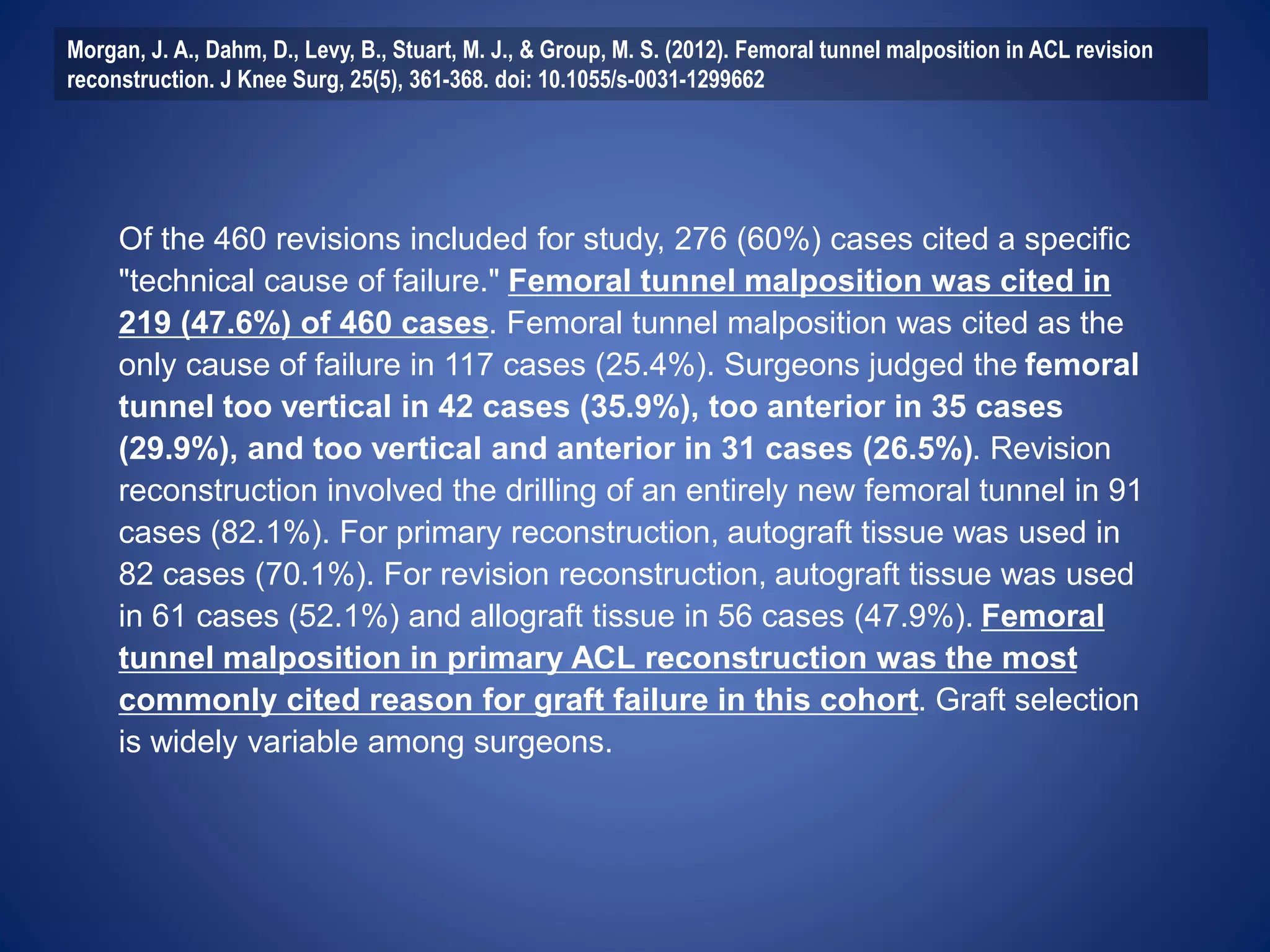 Revision ACL Reconstruction - A Case Presentation and Literature Review ...