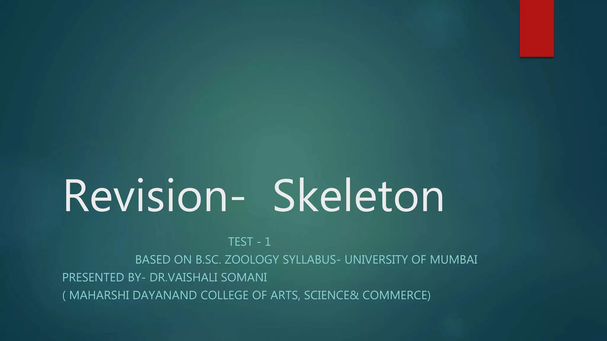Revision axial skeleton test 1 | PPT