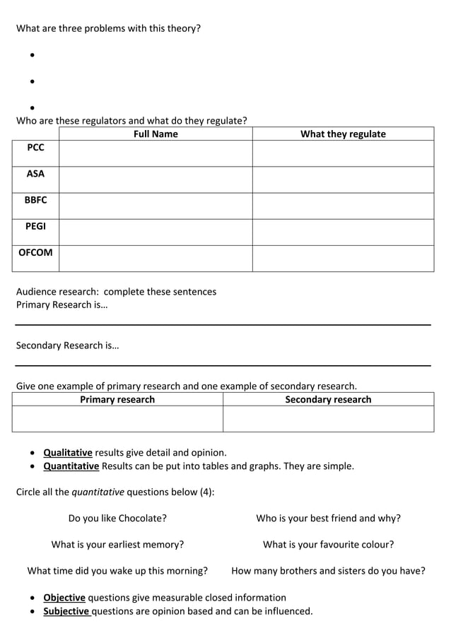 Unit 1 Revision Booklet | PDF