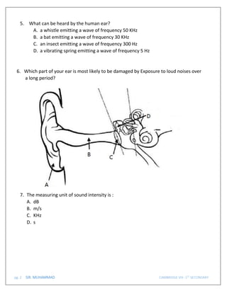 Revision ch8 sound (8.6 & 8.7& 8.8) | PDF