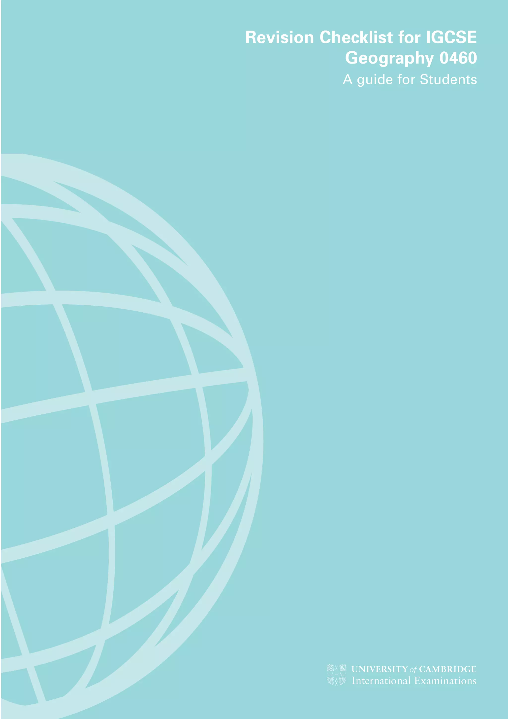 Revision Checklist For Igcse Geography Pdf Educational Assessment Education