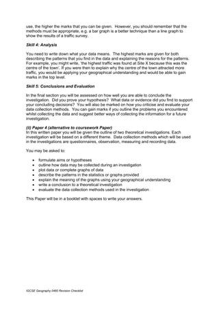 Revision checklist for igcse geography | PDF