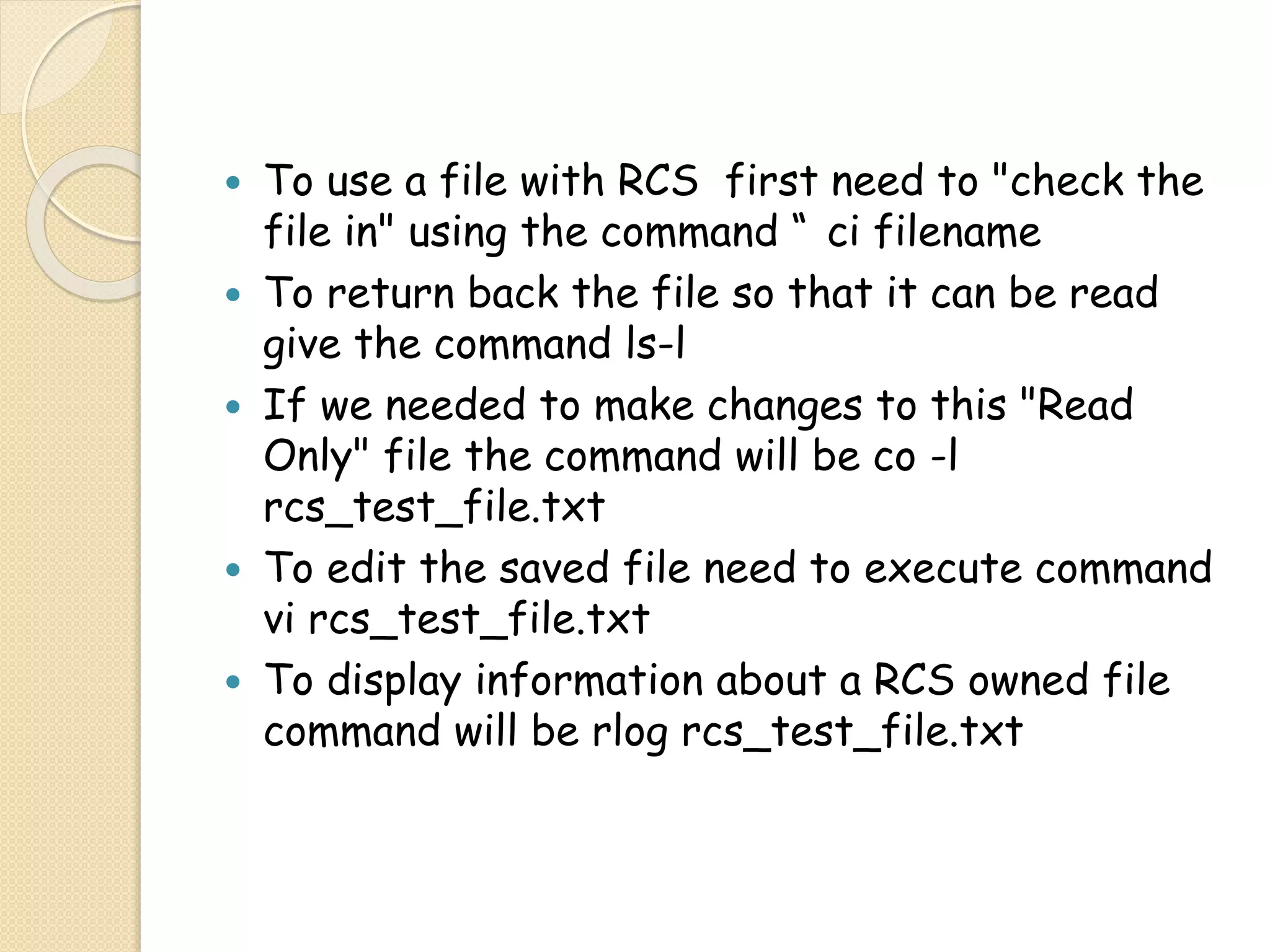 Revision control system (RCS) | PPTX