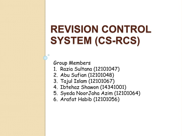 Revision control system (RCS) | PPT