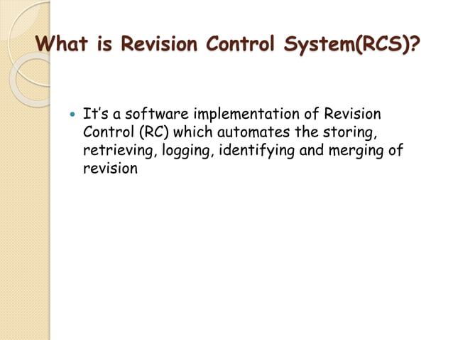 Revision control system (RCS) | PPT