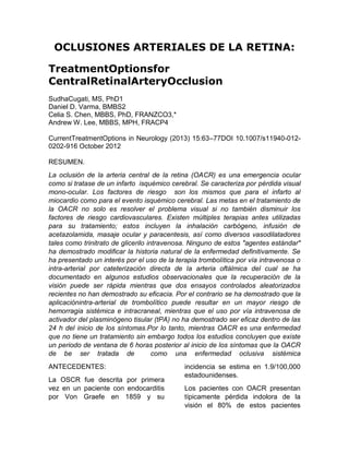 Revision de oclusiones arteriales | DOCX