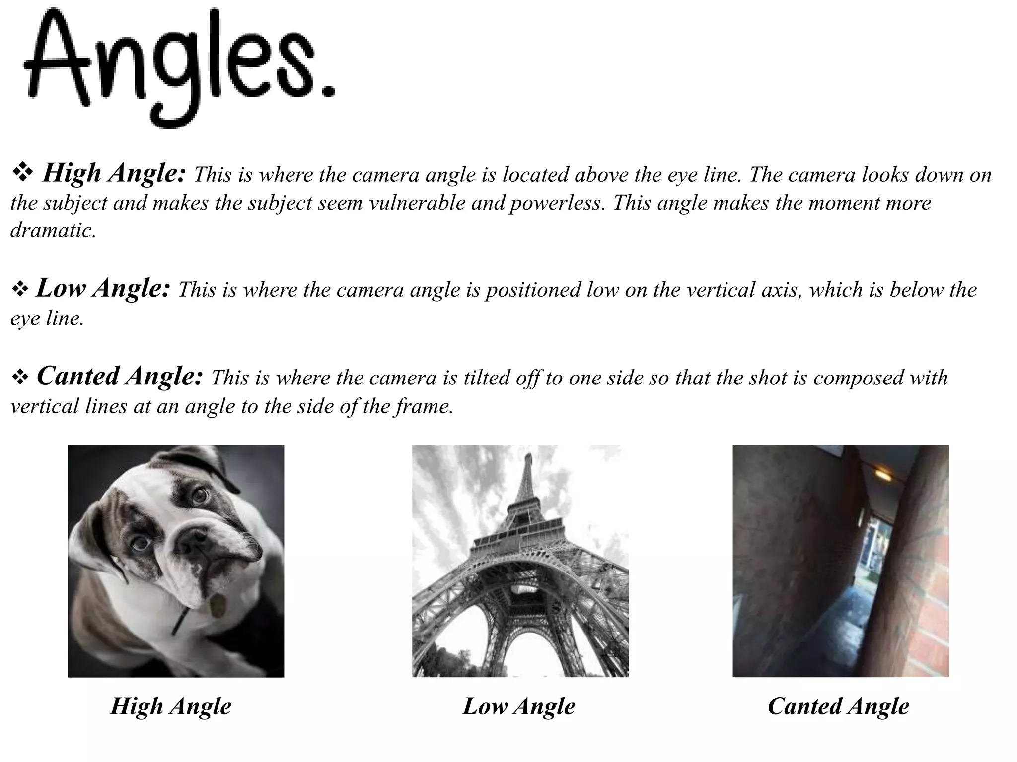 Camera Work Revision | PPTX