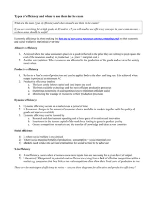 Revision Efficiency: types & exam uses | PDF | Economy | Business and ...