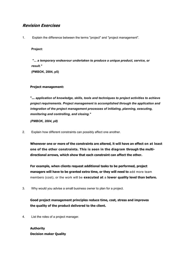 Revision Exercise Memorandum Pdf