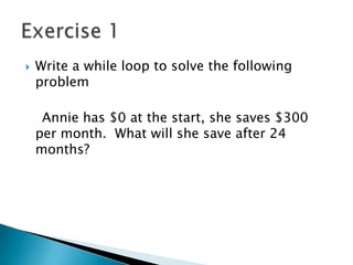 Revision exercises on loop | PPTX | Web Development | Internet