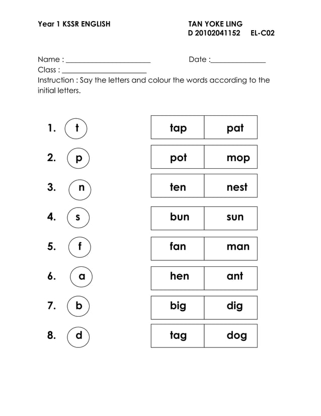 Revision exercise year_1_english | PDF | Education