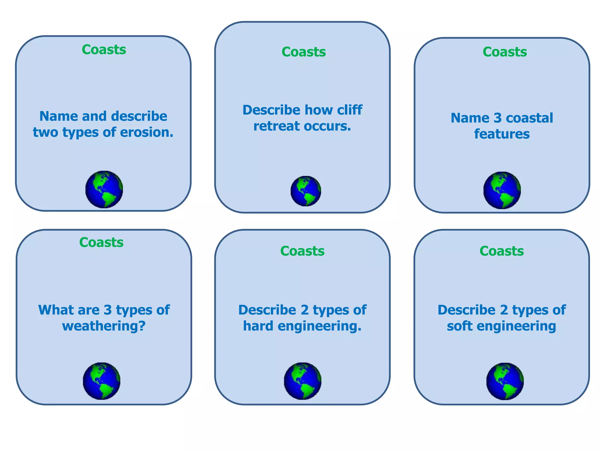 Revision flash cards for GCSE Geography OCR B | PPT