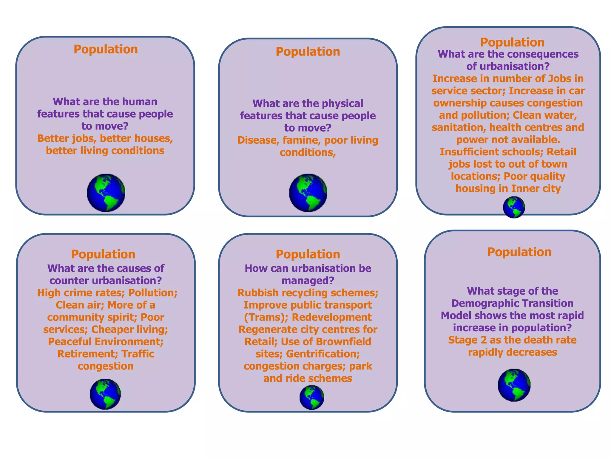 Revision flash cards for GCSE Geography OCR B | PPTX