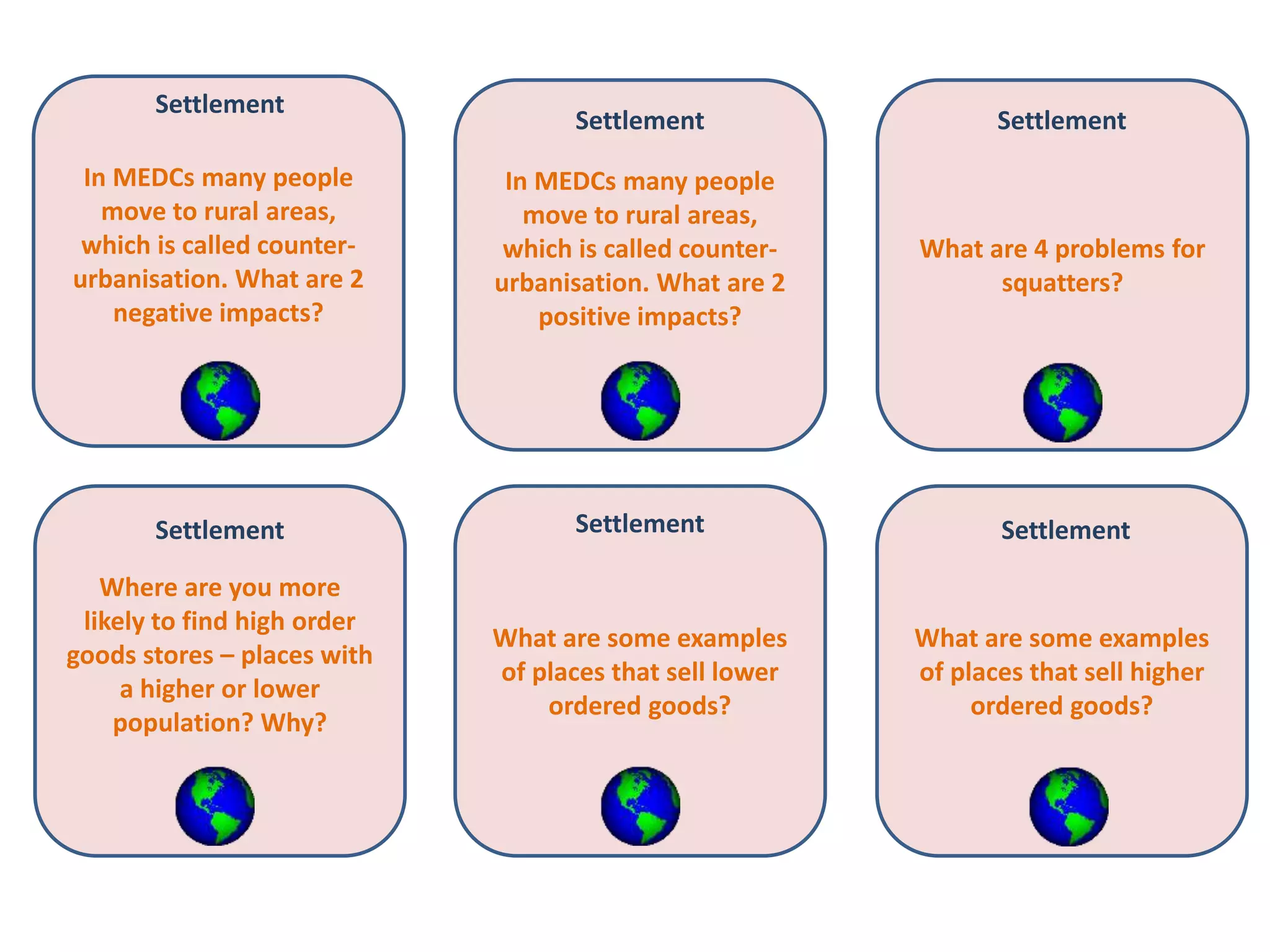Revision flash cards for GCSE Geography OCR B | PPT